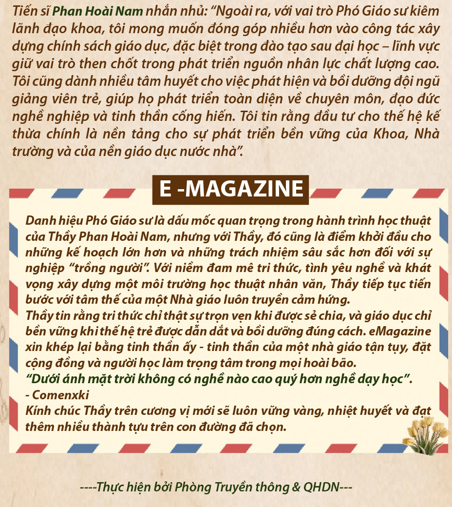 Tiến sĩ Phan Hoài Nam được Hội đồng Giáo sư Nhà nước công nhận đạt chuẩn chức danh Phó Giáo sư ...